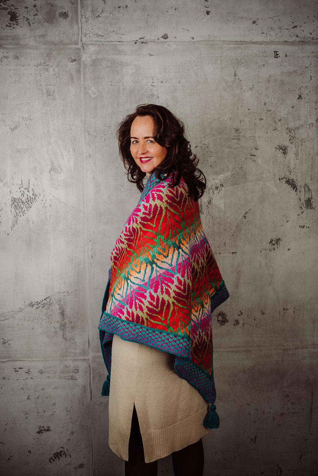 Tuch Phönix aus der Asche - Verstrickte Kunst